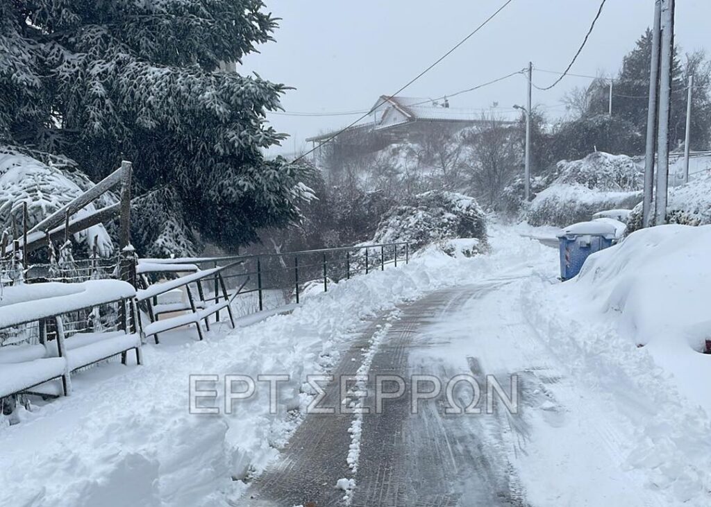 Σέρρες: Λευκό τοπίο σε Άνω Βροντού και Λαϊλιά (φωτο)